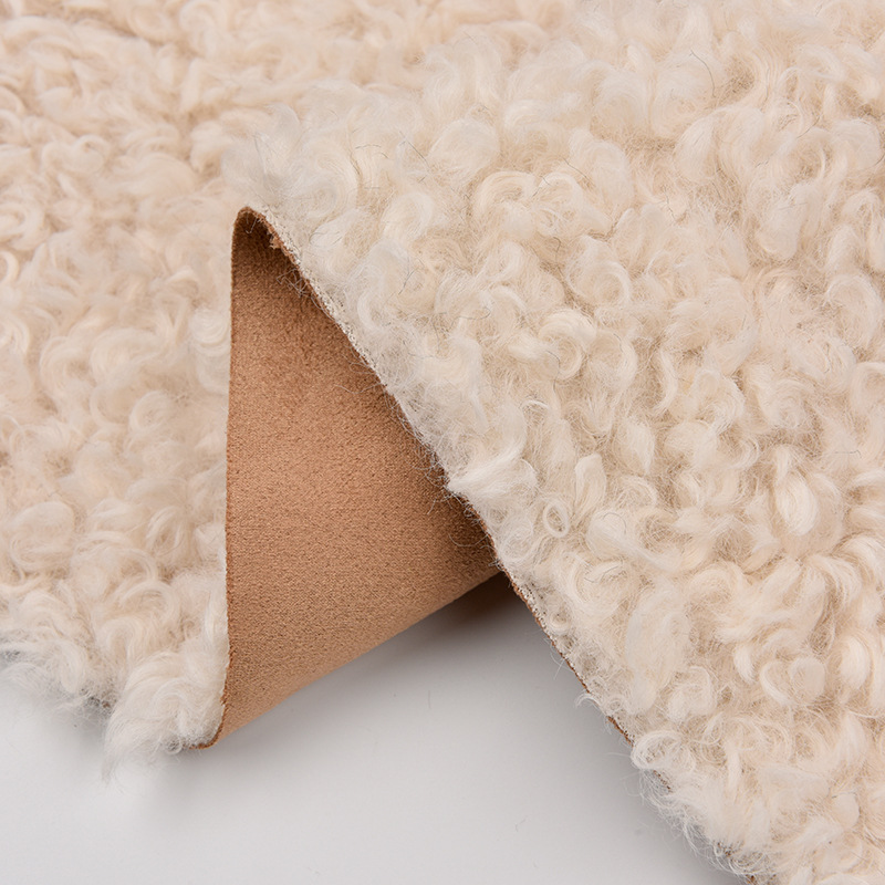 Buy Curly Sheep Wool Composite Suede Fabric – Soft, Warm, & Luxurious ...