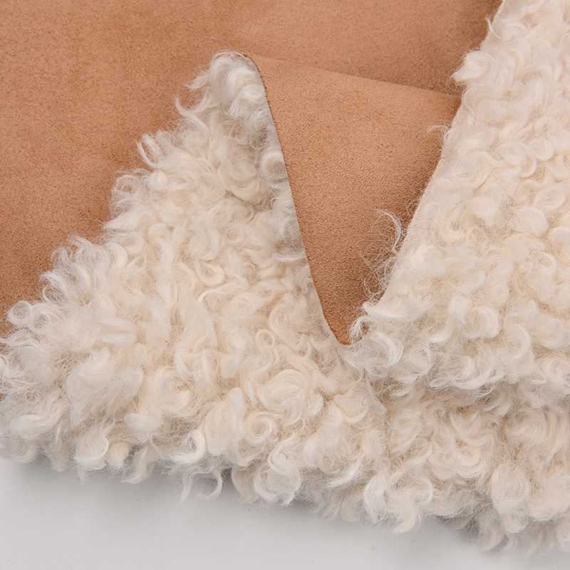 Buy Curly Sheep Wool Composite Suede Fabric – Soft, Warm, & Luxurious ...